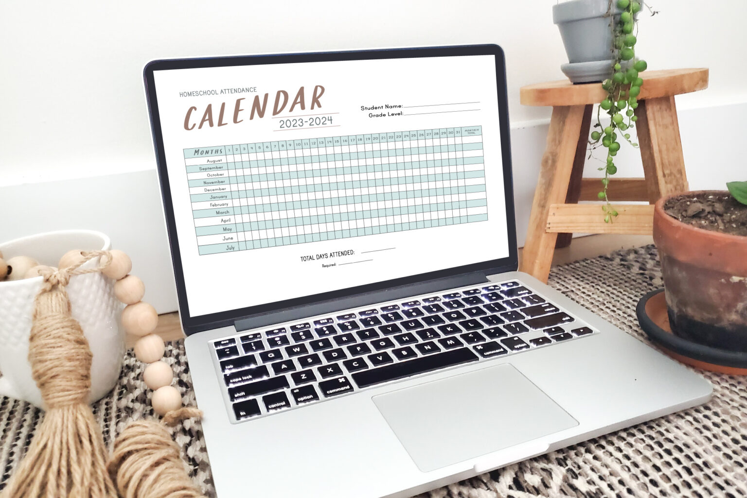 Printable 2024-2025 Attendance Calendar - Keep your homeschool ...